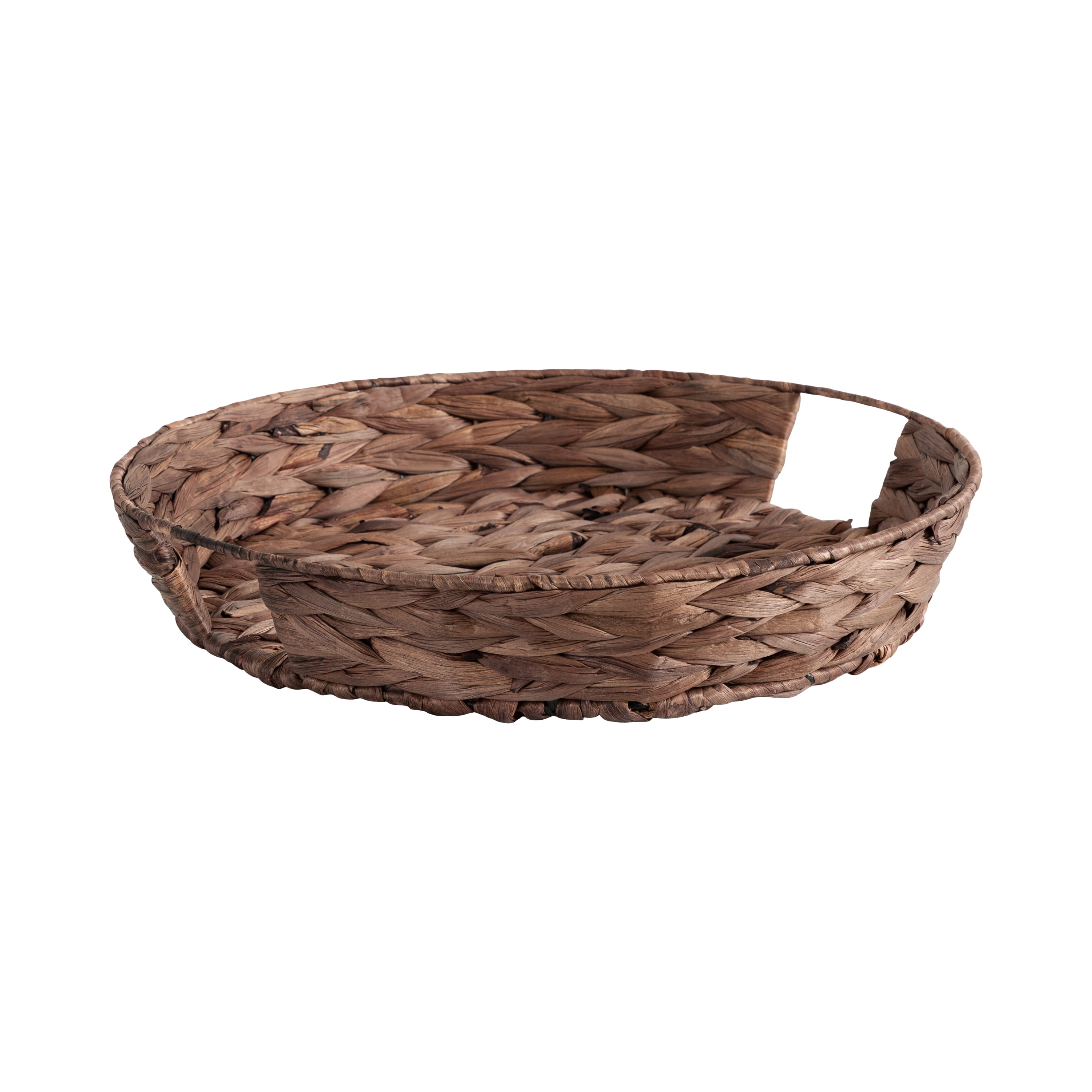 Better Homes & Gardens 16” Woven Water Hyacinth Tray, Dark Brown ...