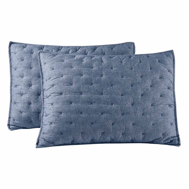 Better Homes & Gardens Indigo Chambray Pillow Shams, King (2 Count ...
