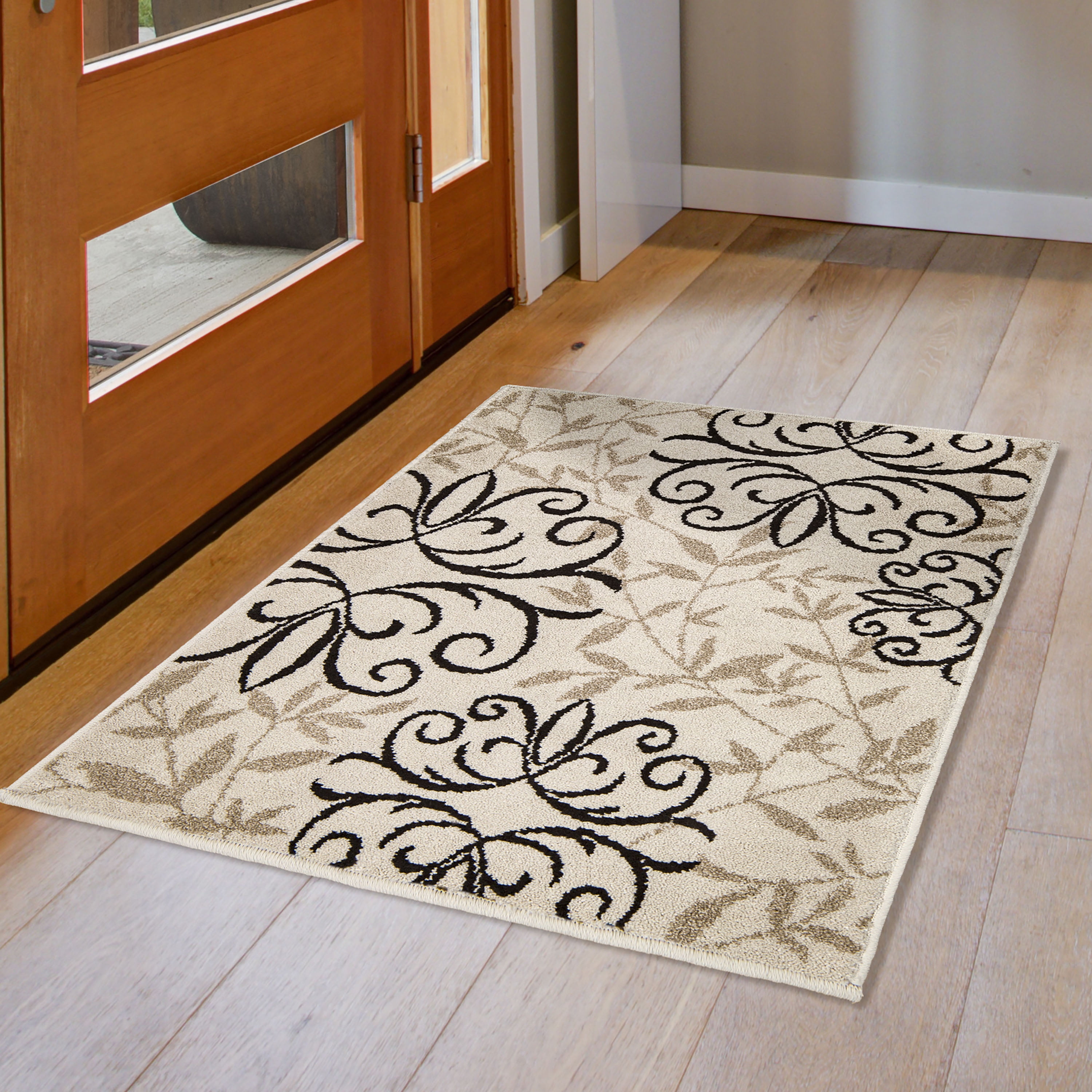 Better Homes & Gardens Iron Fleur 1'8" X 2'10" Off White Floral Rug ...