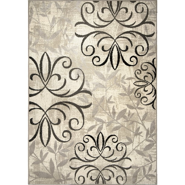 Better Homes & Gardens Iron Fleur Area Rug, Beige, 5'3" x 7'6 ...