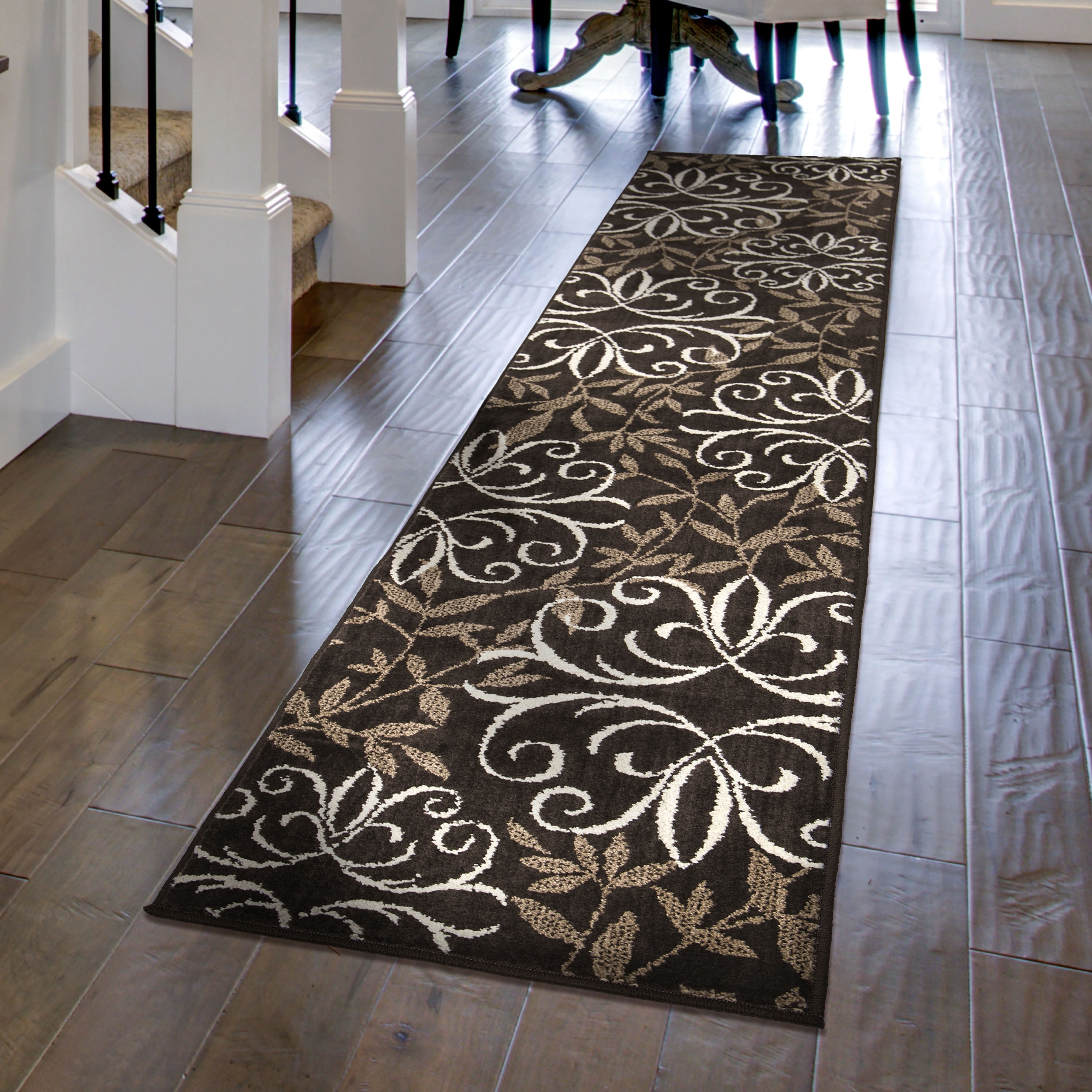 Better Homes & Gardens Iron Fleur Area Rug, Brown, 1'11" x 9'8 ...