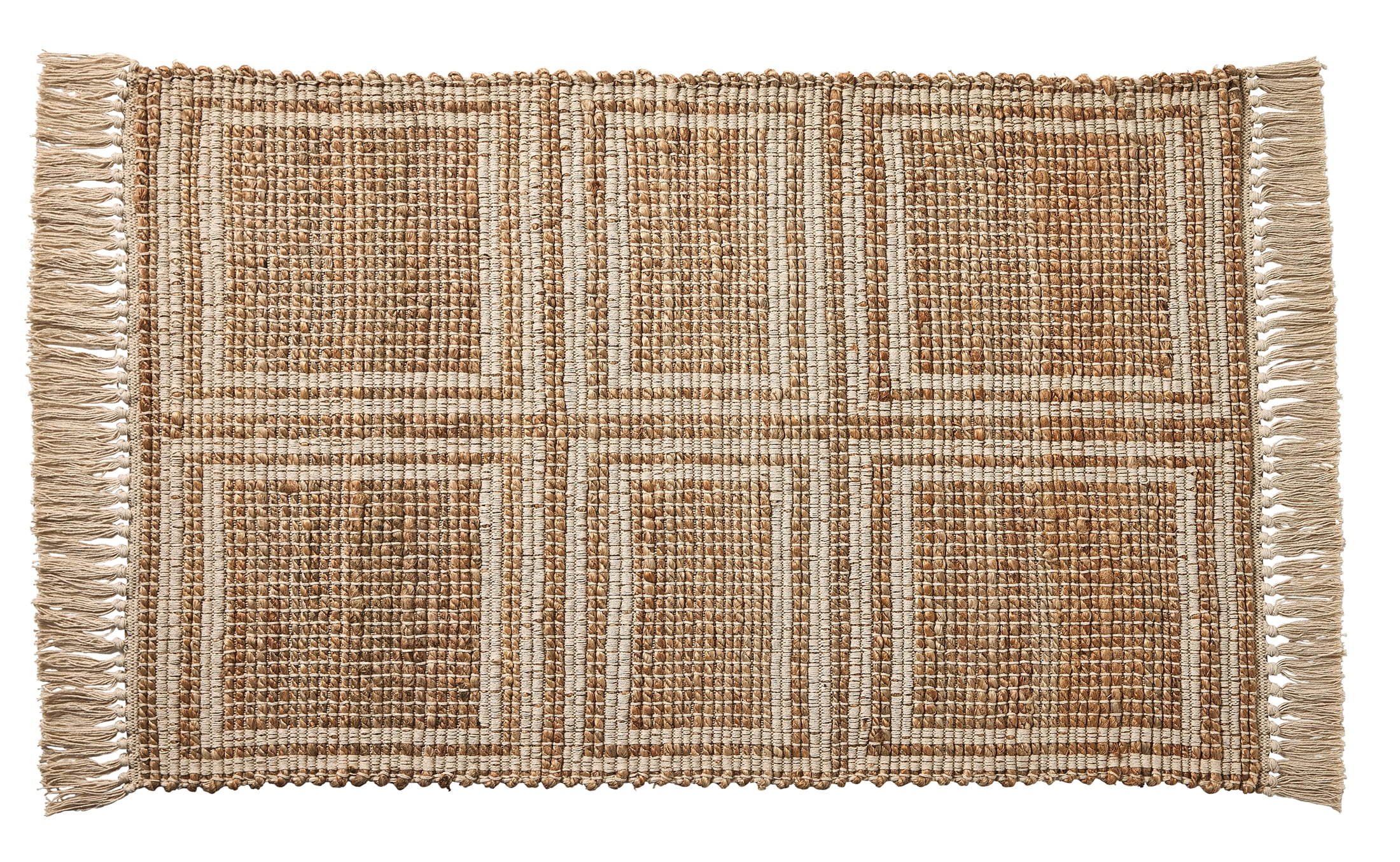 Better Homes & Gardens Ivory & Natural Interlocking Jute 24" x 36" Accent Rug - Walmart.com