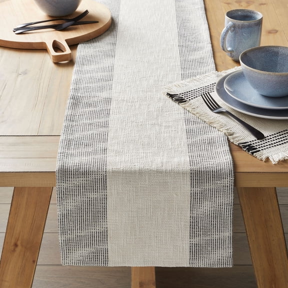 (2 pack) Better Homes & Gardens Jett Stripe Cotton Woven Table Runner ...