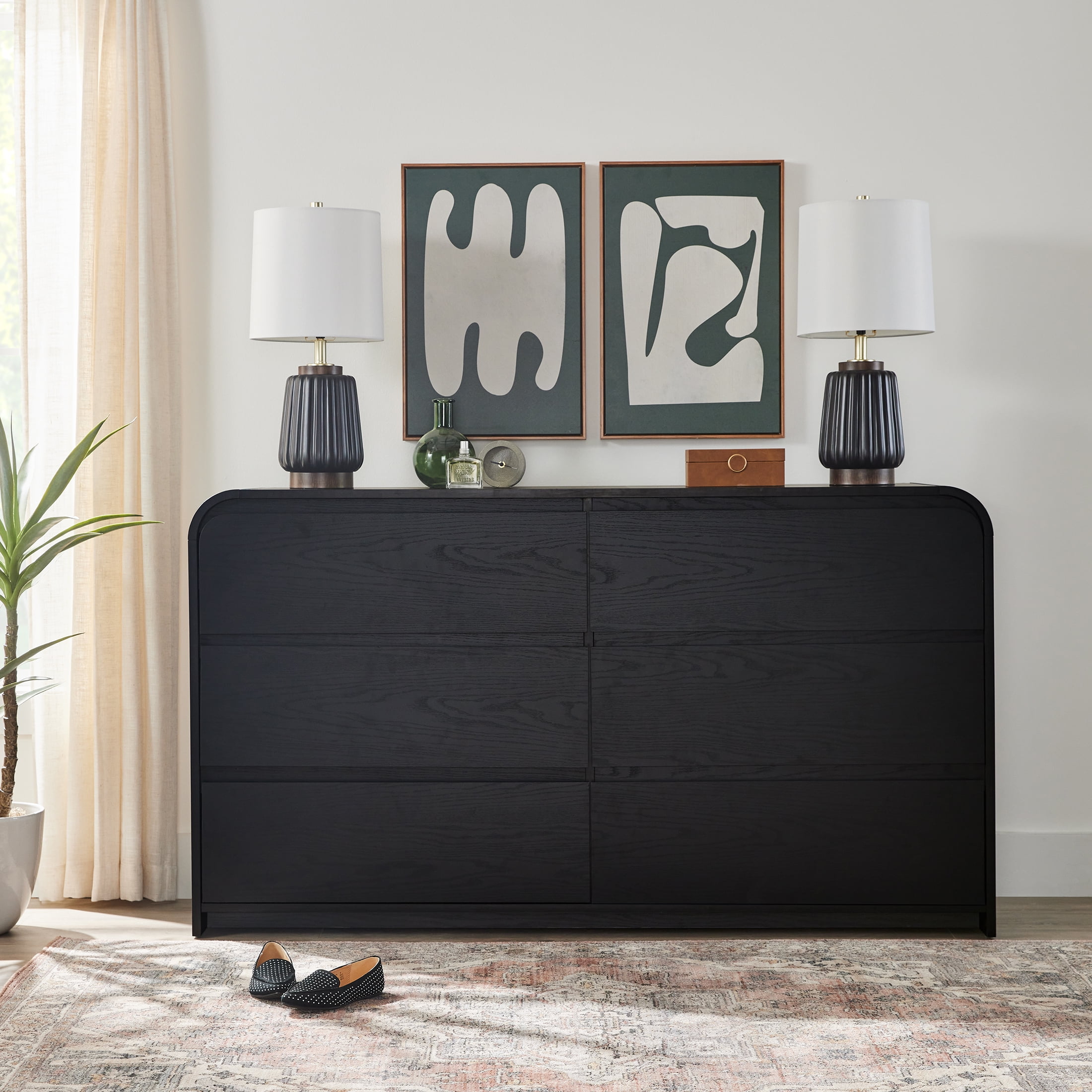 Better Homes & Gardens Juliet 6 Drawer Dresser, Black Finish - Walmart.com