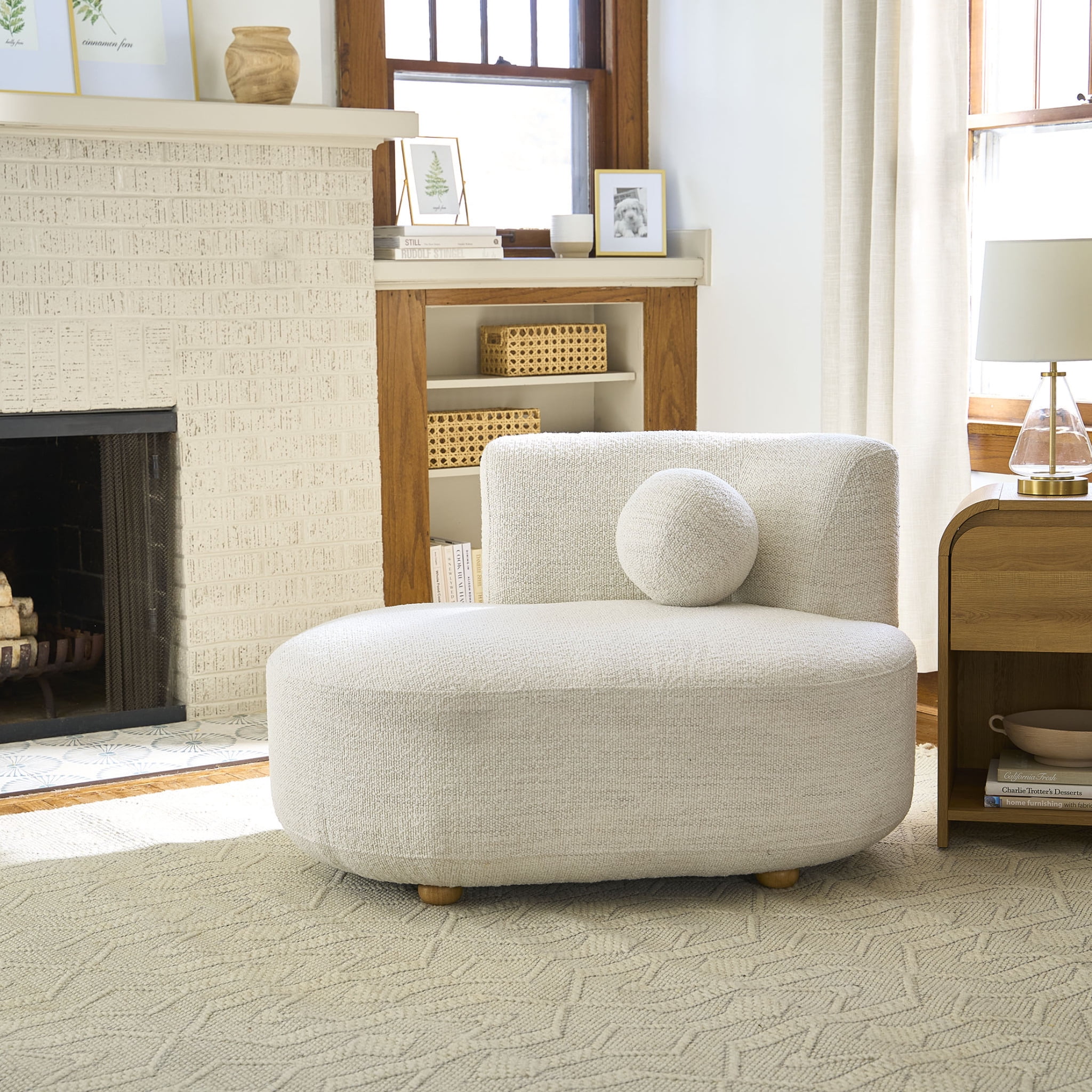 Better Homes & Gardens Juliet Modern Boucle Chaise, Pearl - Walmart.com