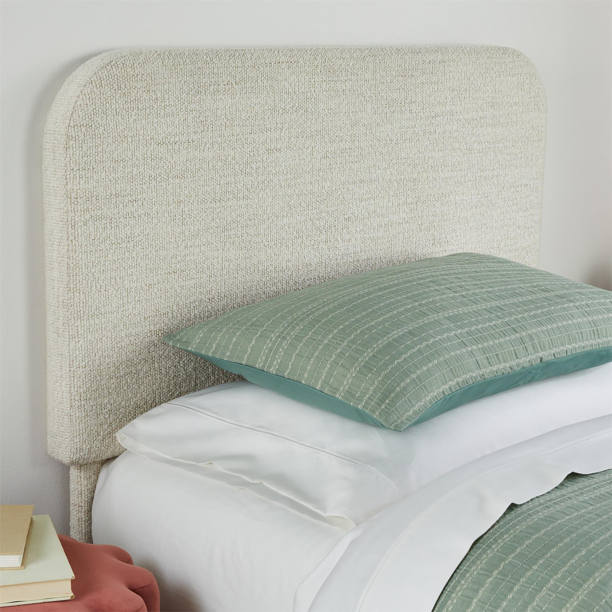 Better Homes & Gardens Juliet Boucle Headboard, Ivory Boucle, Twin ...