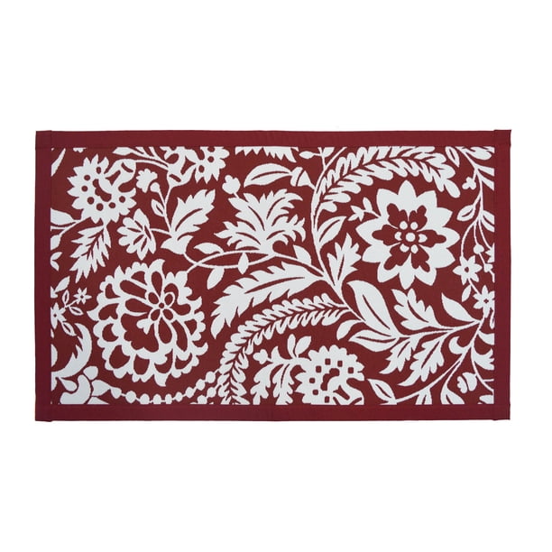 Better Homes & Gardens Kitchen Rug, Red,White,Multi-color - Walmart ...