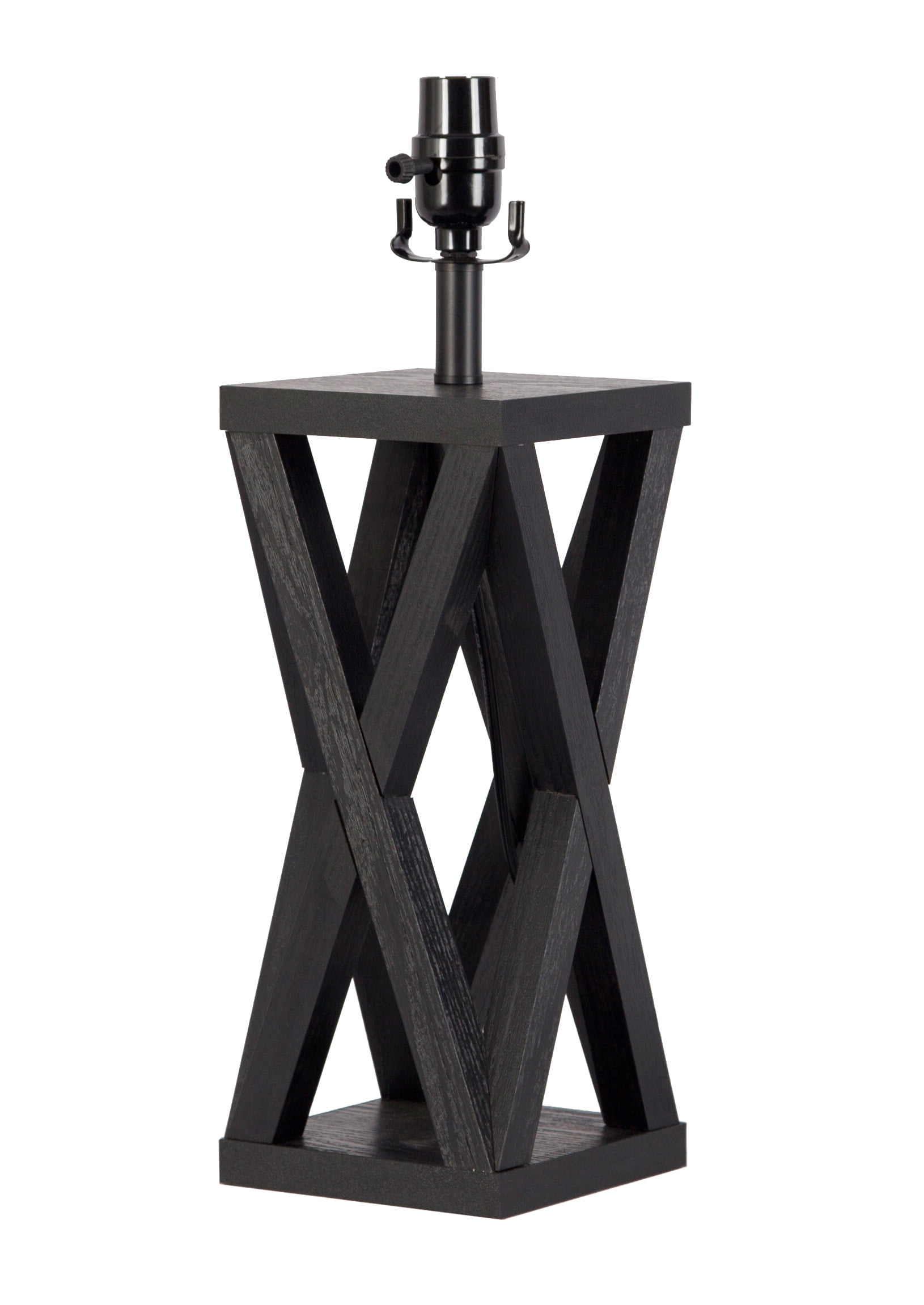 Better Homes & Gardens Large Farmhouse X Style Lamp Base, Black Finish ...