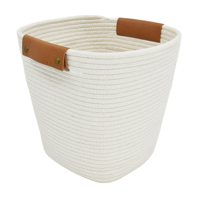 Better Homes & Gardens Large White Cotton Rope Basket - Walmart.com