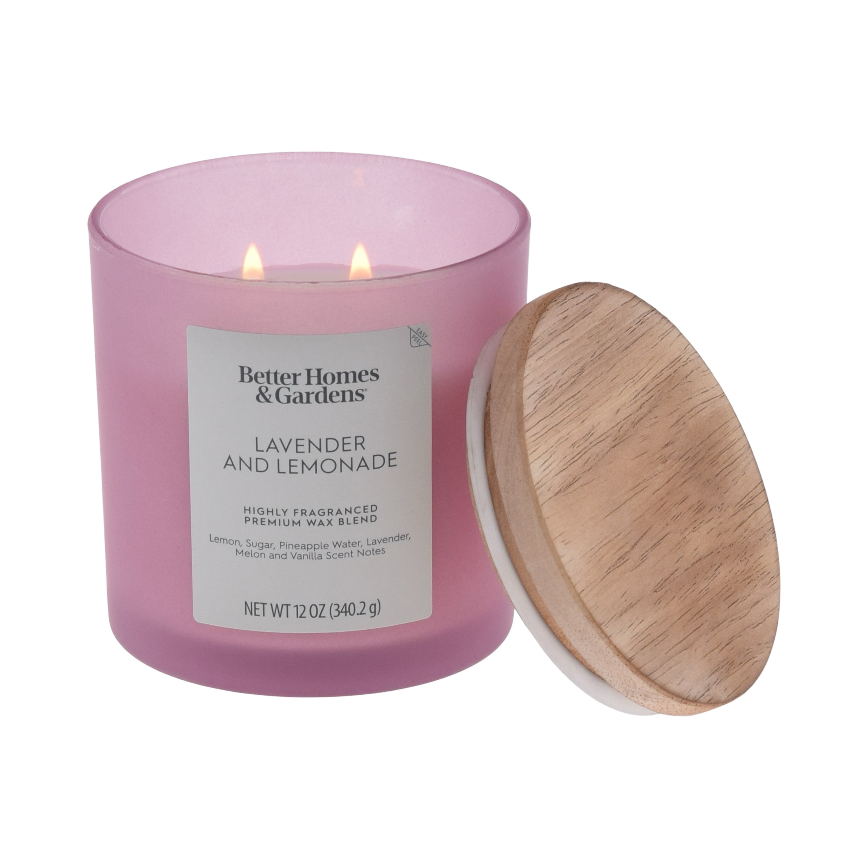 Better Homes and Gardens Lavender and Lemonade Scented 2-Wick Frosted ...