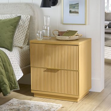 Better Homes & Gardens Juliet Nightstand with USB, Light Honey Finish ...
