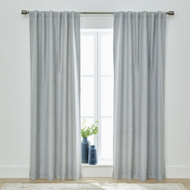 Better Homes & Gardens Linen Blend Curtain, Single Panel, Soft Silver ...