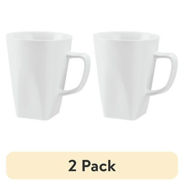 Better Homes & Gardens Porcelain 12-ounce Square Mugs, White, Set of 6 ...