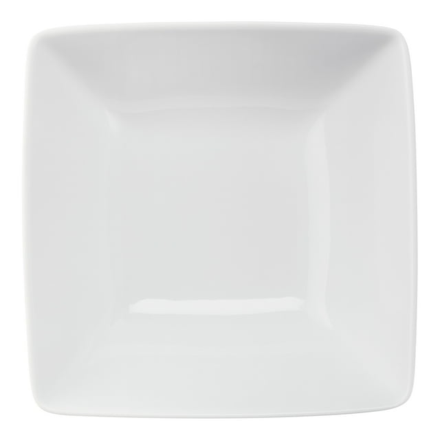Better Homes & Gardens Loden Porcelain Square-Shaped Dinner Bowl, White ...