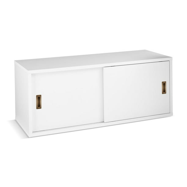 Better Homes & Gardens Ludlow Sliding Door Storage Cabinet, White ...