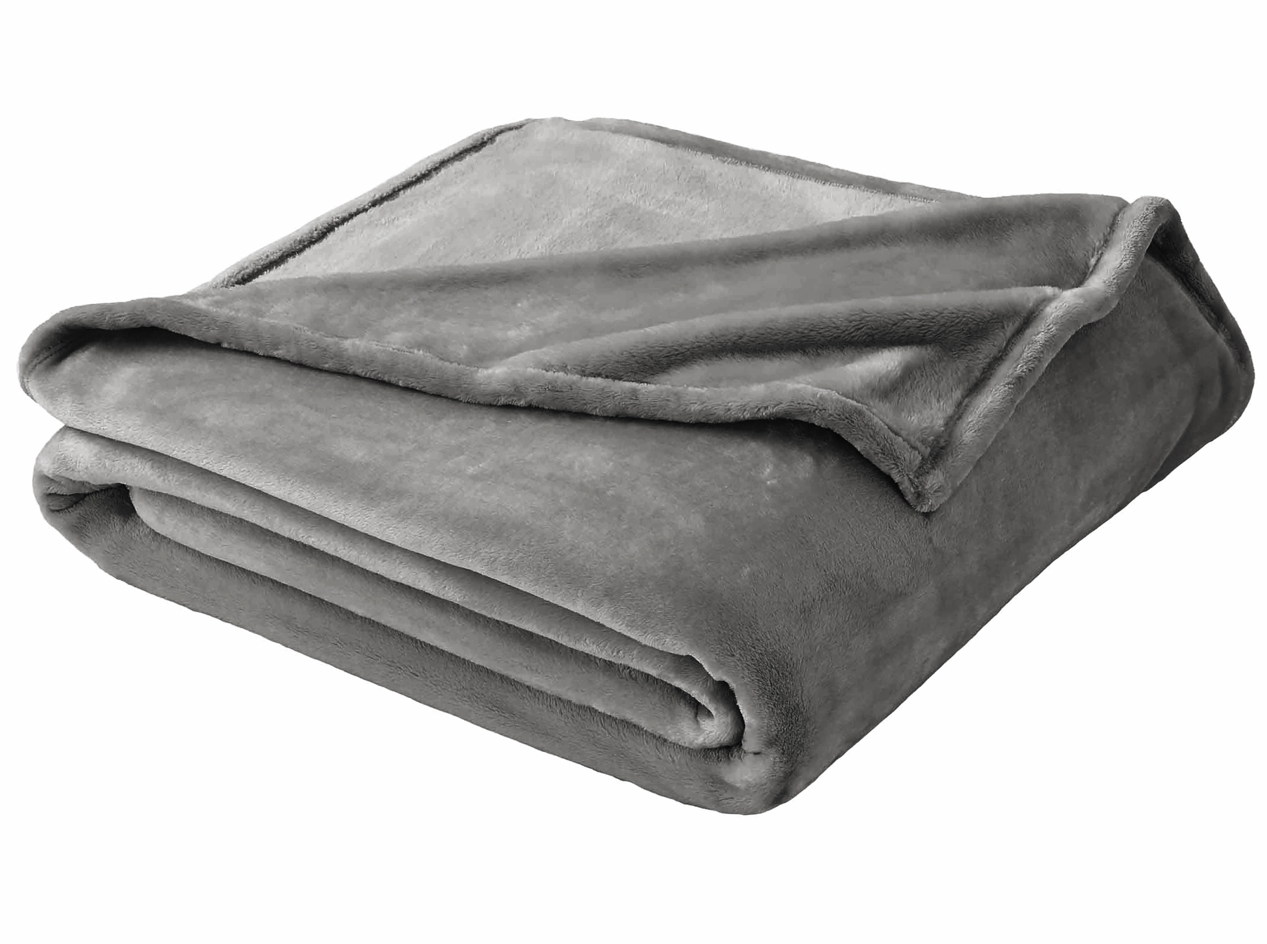 Better Homes & Gardens Luxury Velvet Plush Blanket, Dark Grey, King ...