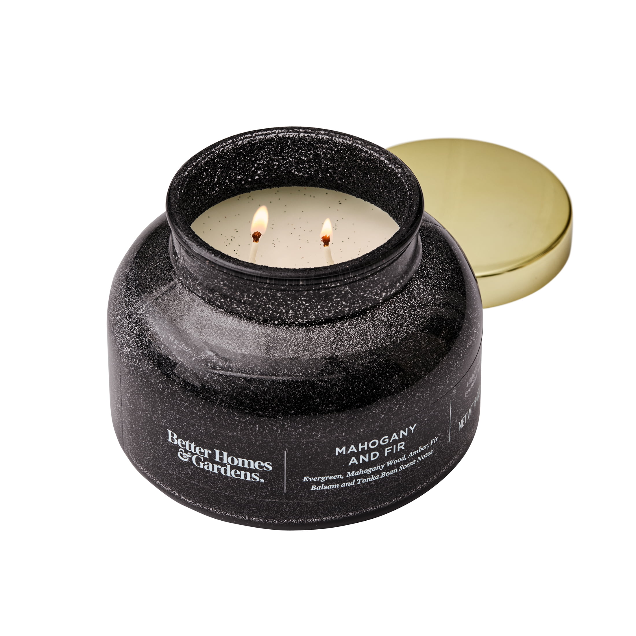 Better Homes & Gardens Mahogany Fir Scented 2 Wick Glitter 18oz Jar ...