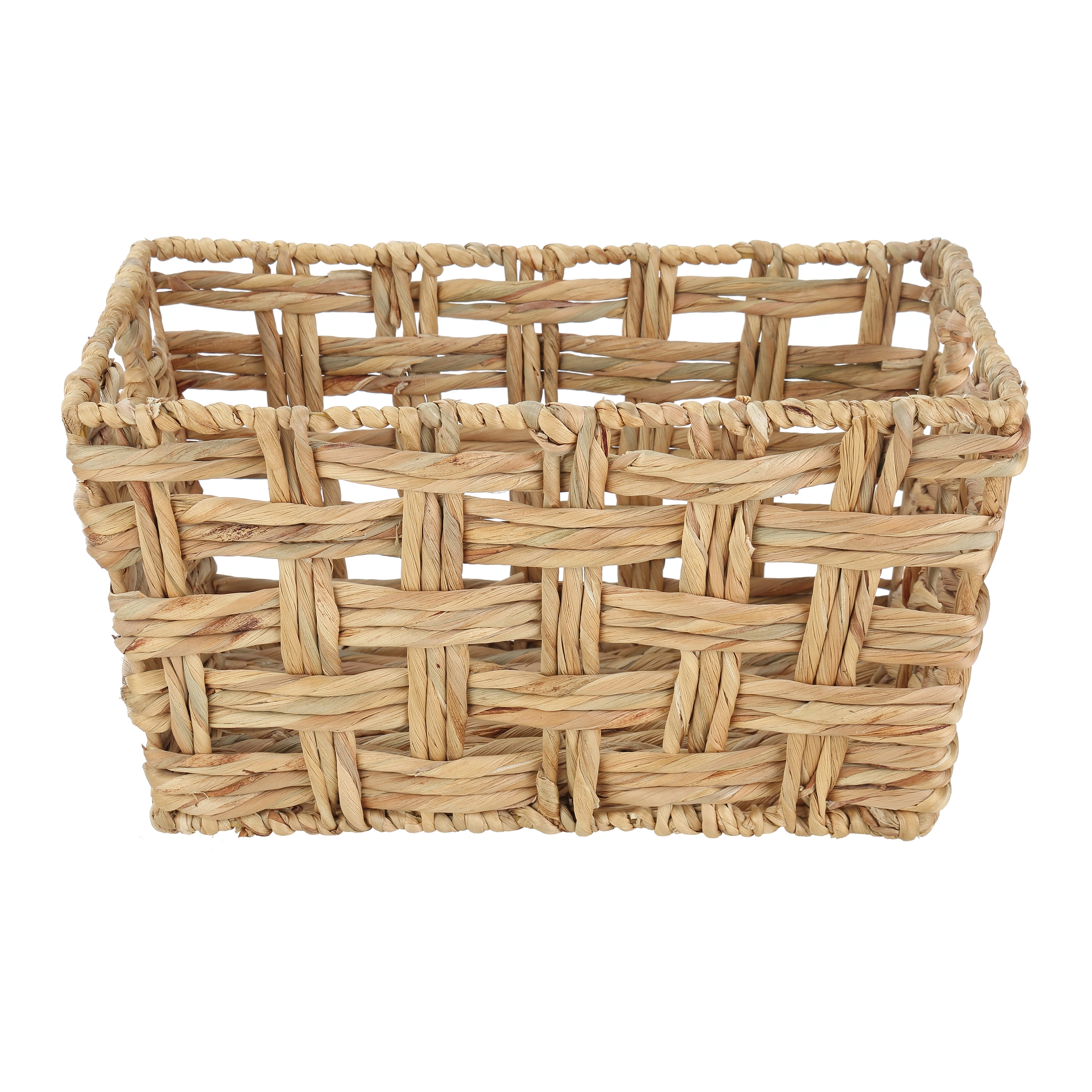 Better Homes & Gardens Medium Hyacinth Twist Storage Basket with Handles, 2 Pack - Walmart.com
