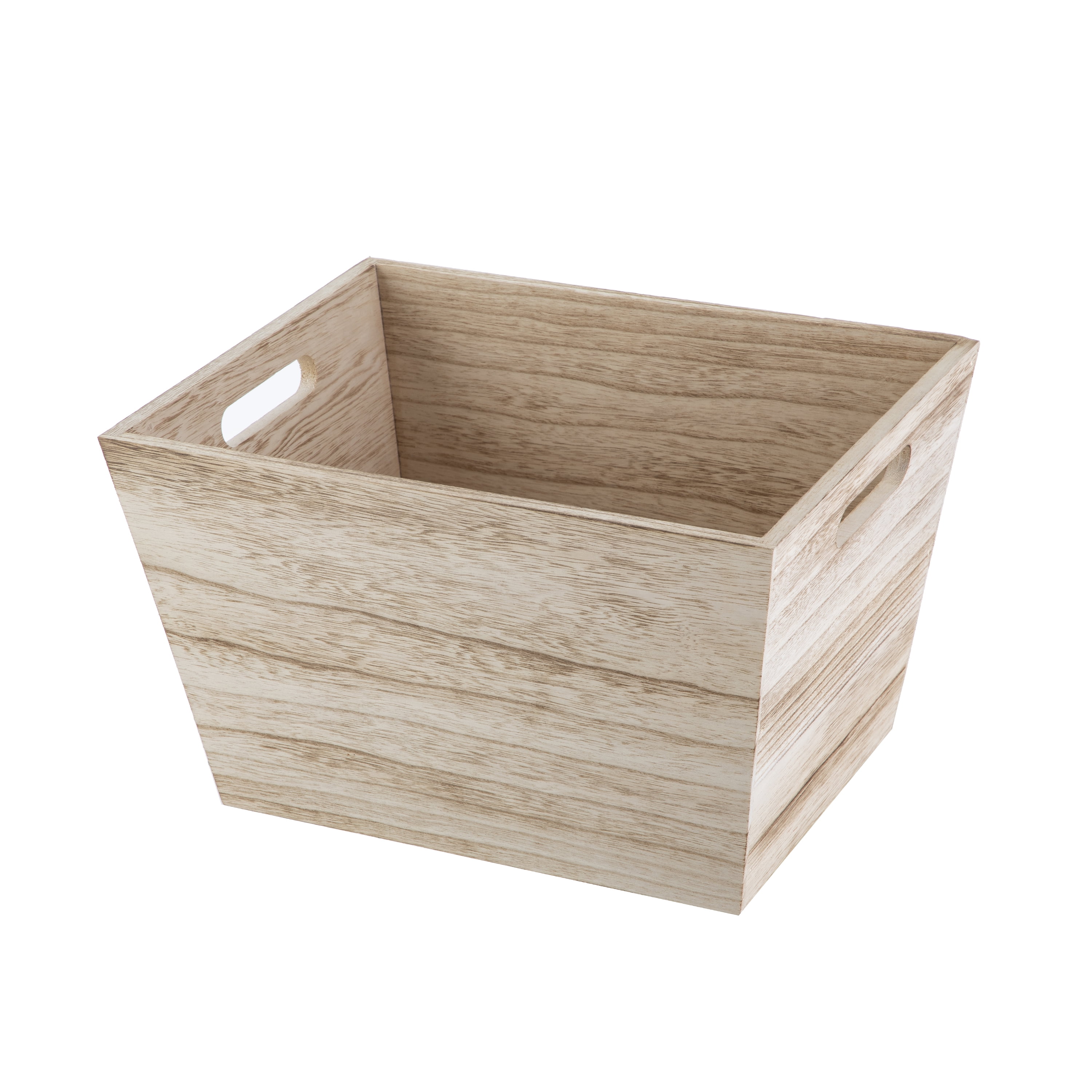 Better Homes & Gardens Medium Natural Wood Storage Bin Rustic Farmhouse ...