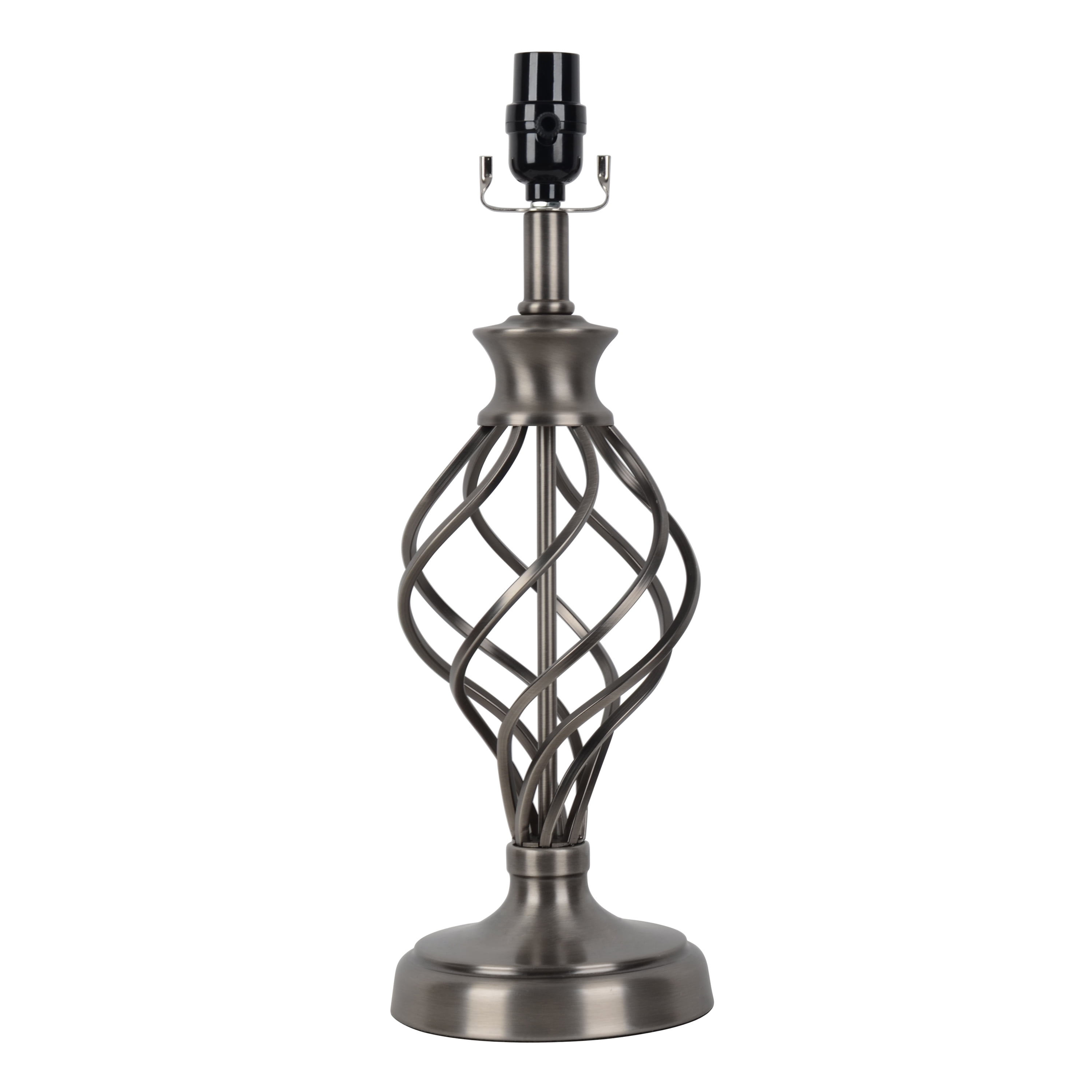 Better Homes & Gardens Metal Twisted Iron Cage Lamp Base, Nickel Finish ...