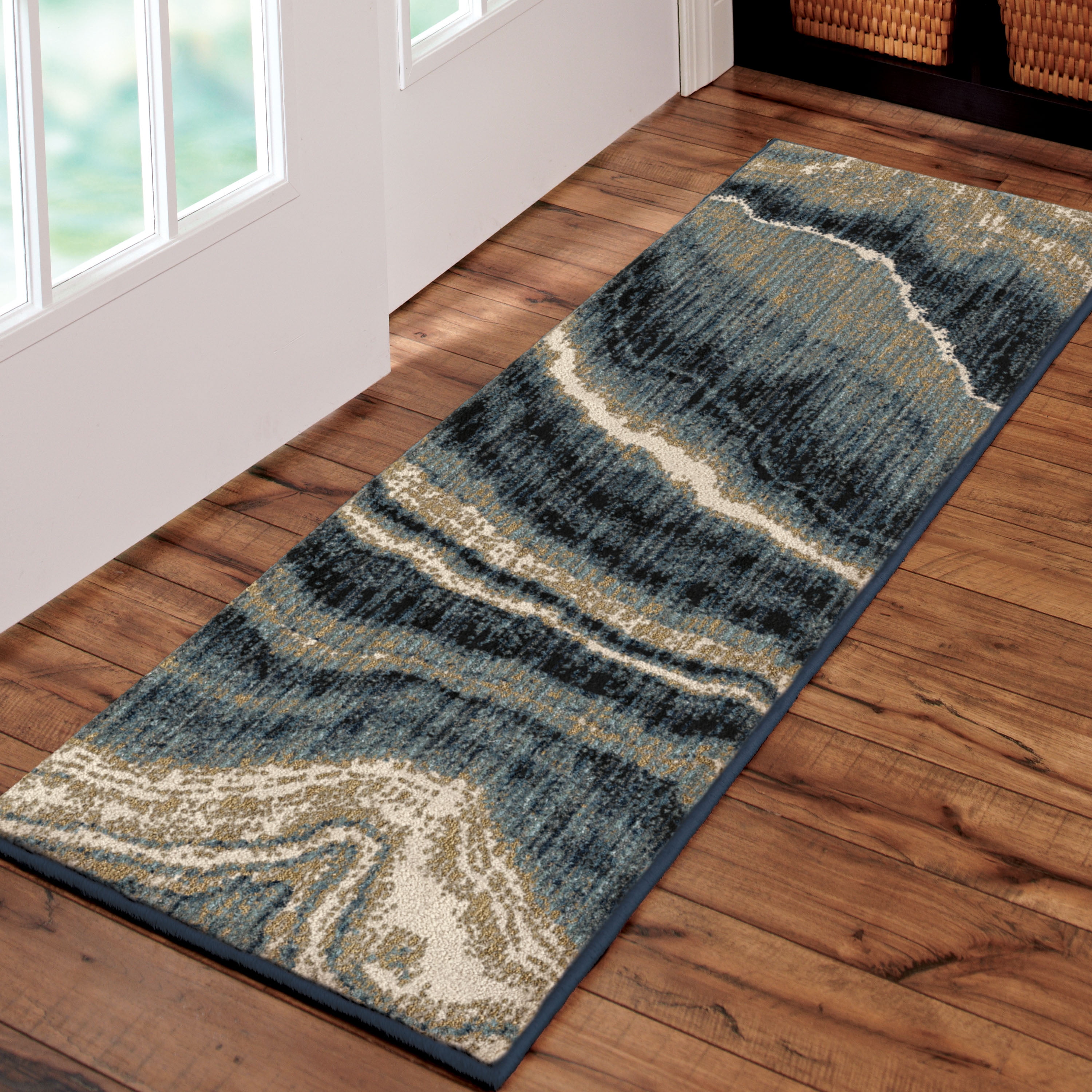 Better Homes & Gardens Midnight Marble 1'10" X 5' Runner Blue Area Rug ...