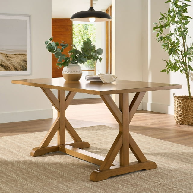 Better Homes & Gardens Modern 62 in Rectangle Solid Wood Dining Table ...