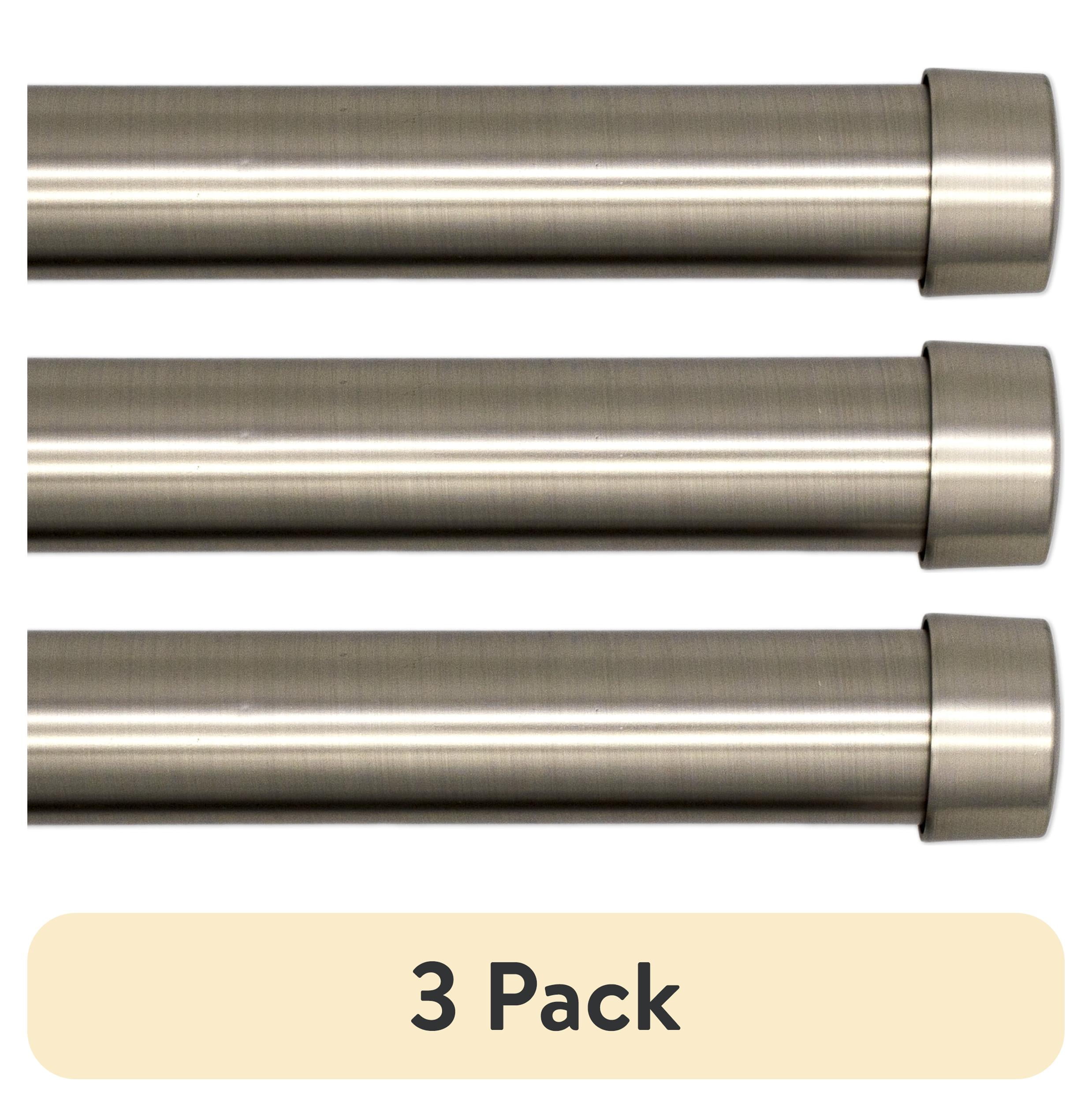 (3 pack) Better Homes & Gardens Modern Brushed Nickel Curtain Rod, 1 ...