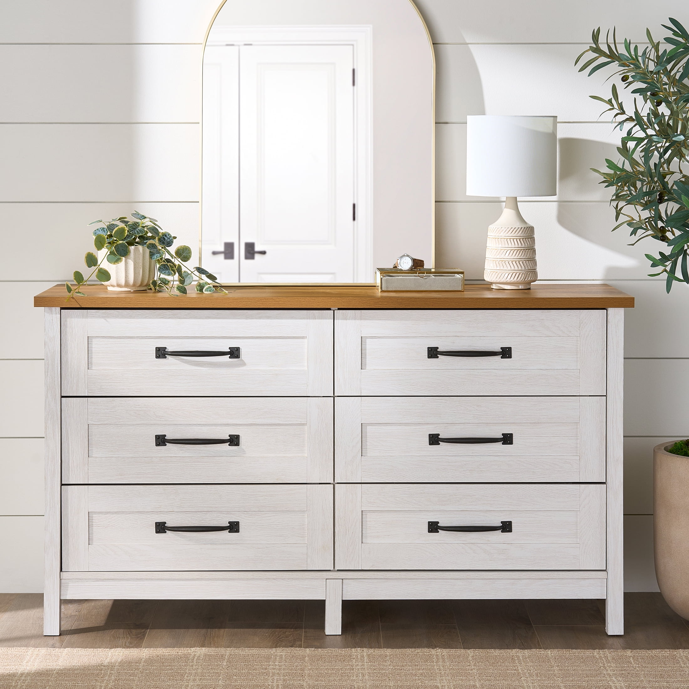 Free Shipping! Better Homes & Gardens Modern Farmhouse 6 Drawer Dresser ...