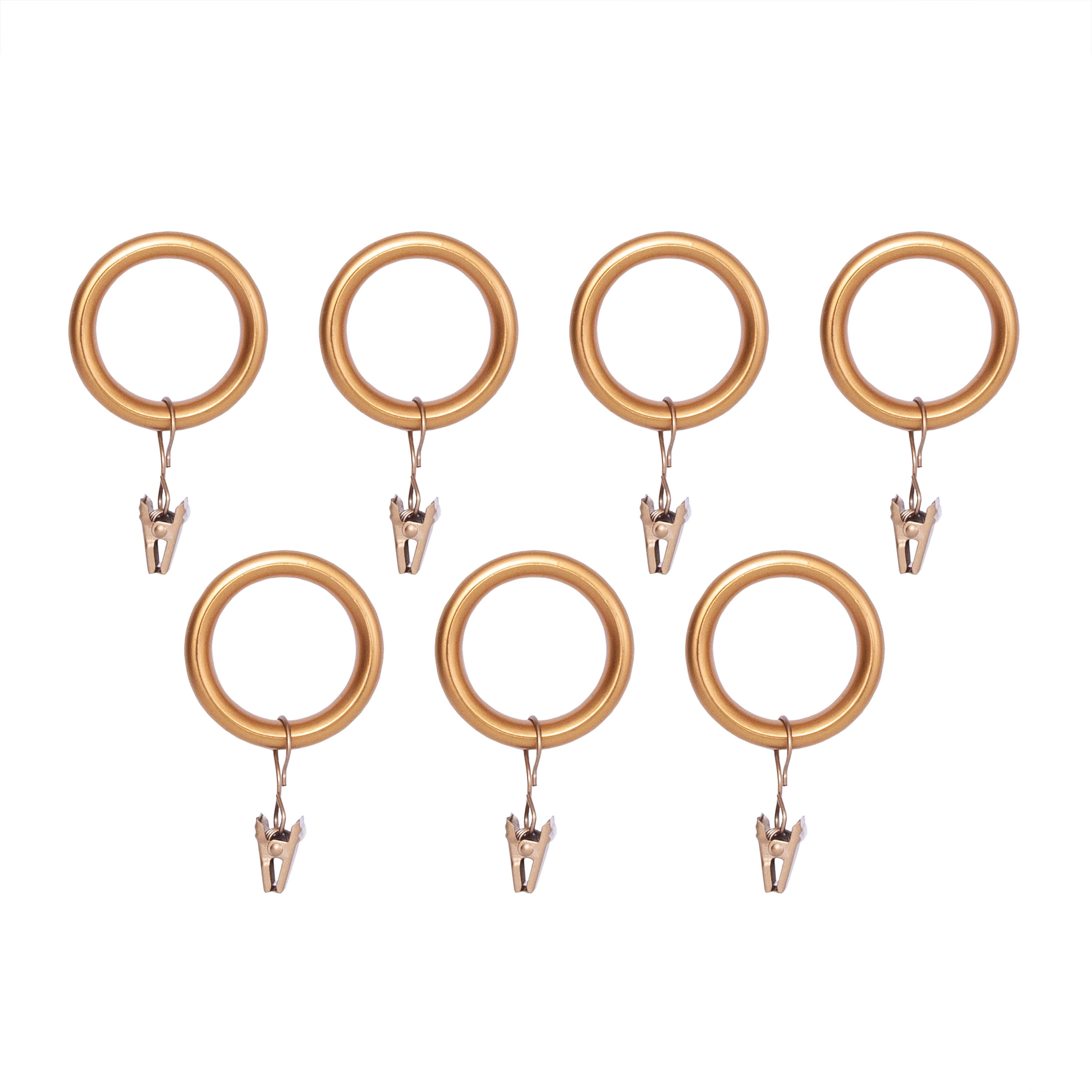 Better Homes & Gardens Modern Metal Curtain Clip Rings in Gold, 1 in ...