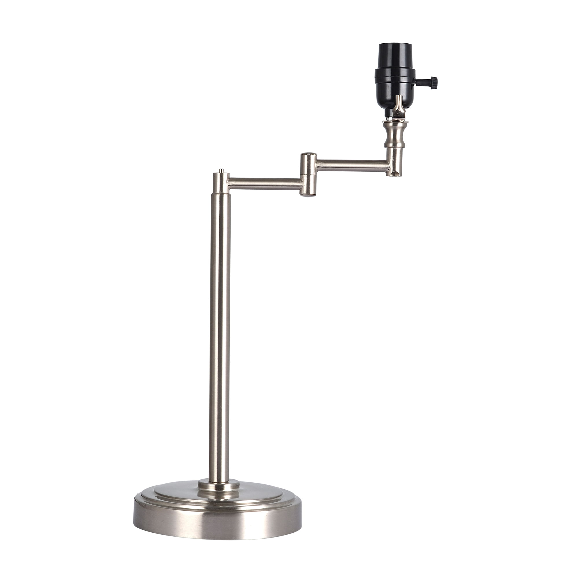 Swing Arm Lamp Base - Modern Silver Finish - 18H - Walmart.com