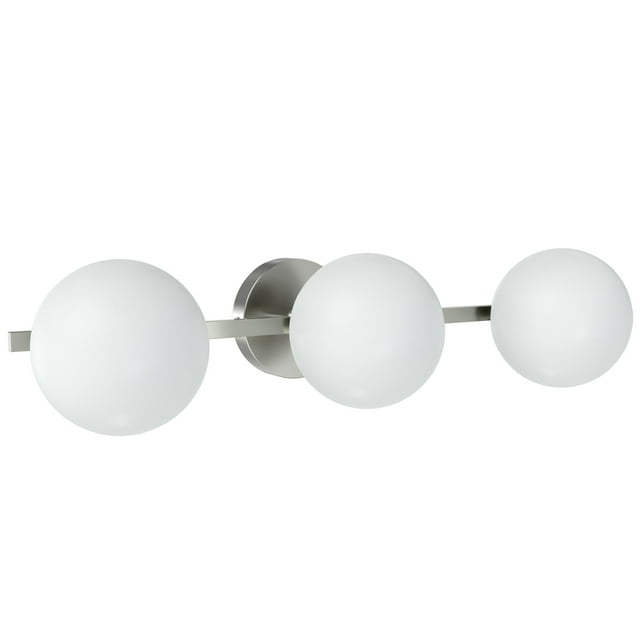 Better Homes & Gardens Modern Vanity Light, Frosted Glass Shades Satin ...