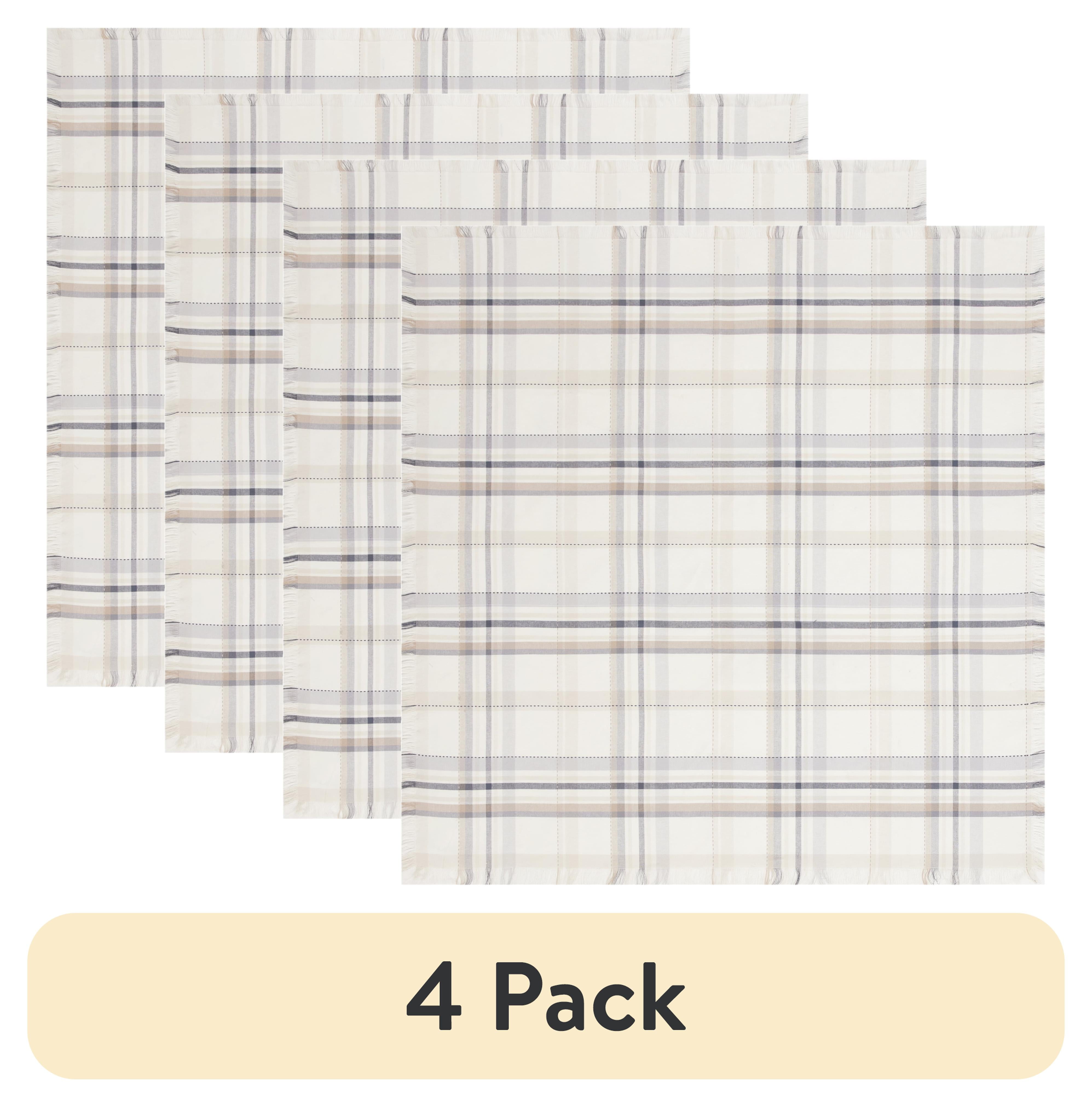 (4 pack) Better Homes & Gardens Monday Plaid Woven Table Throw - Multi ...
