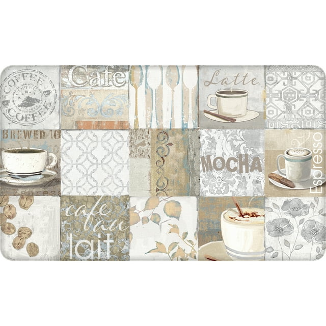 Better Homes & Gardens Multicolor Coffee Tiles Kitchen Mat, 18" x 30 ...