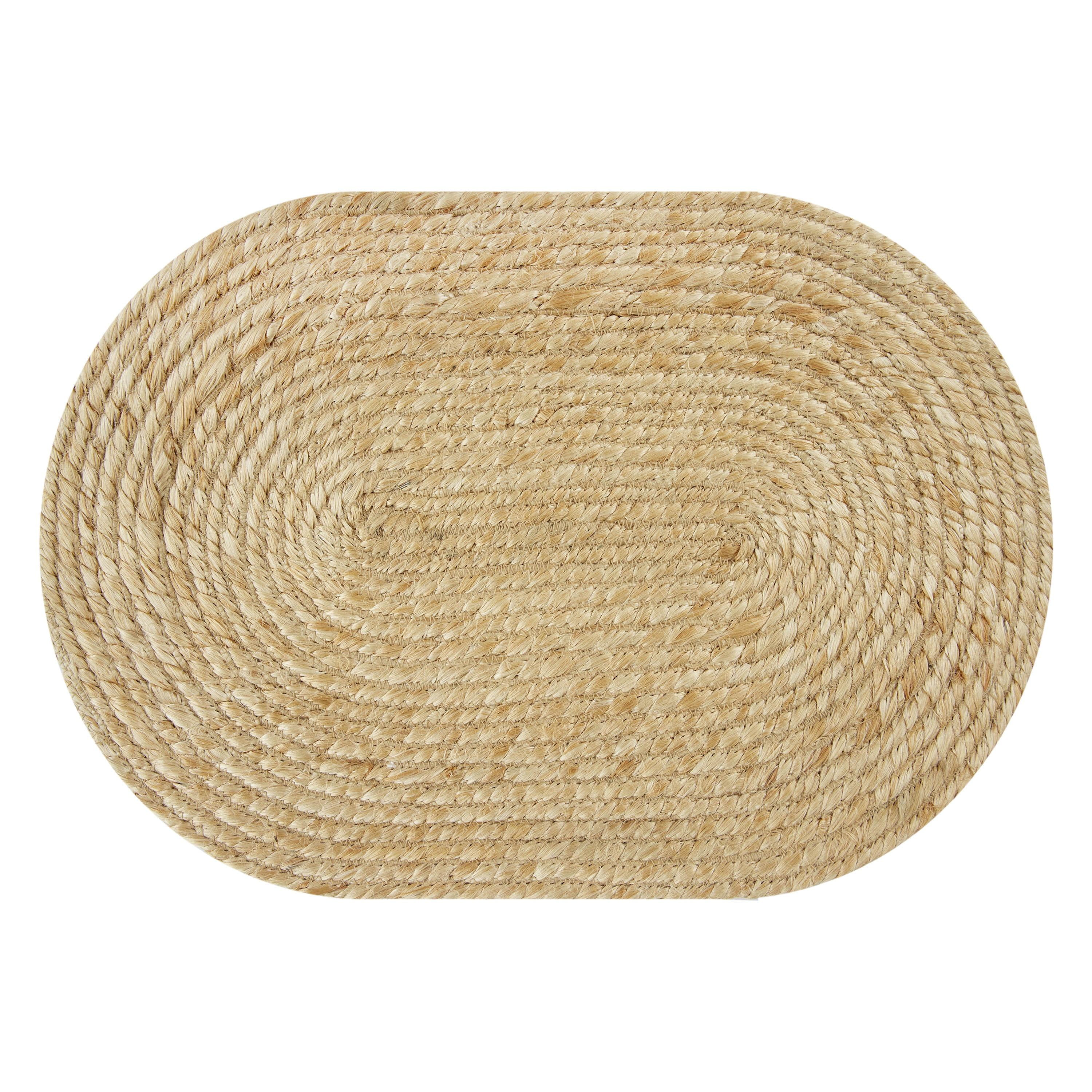 Better Homes & Gardens Natural Jerrad Jute 14” x 20” Oval Table ...