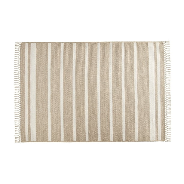 Better Homes & Gardens Natural and Ivory Stripe 7' x 10' Outdoor Rug by ...