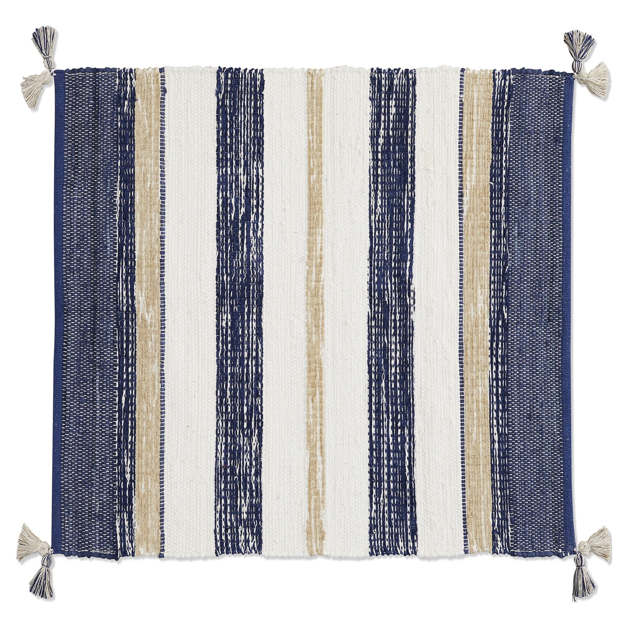 Better Homes & Gardens Navy, White & Tan Striped Accent Rug with ...