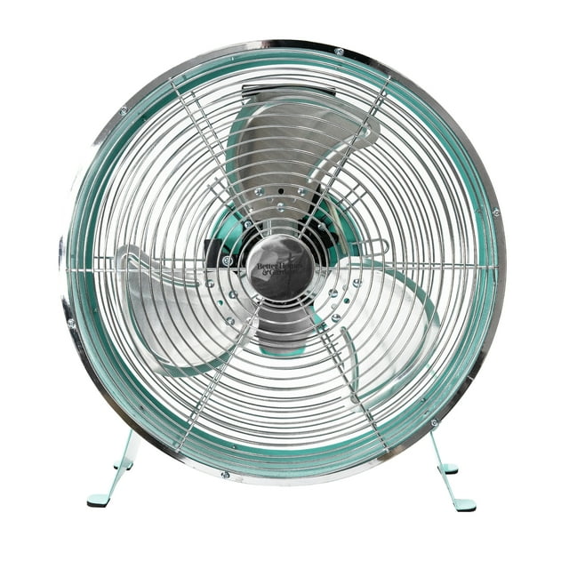 Better Homes & Gardens New 12 inch 3-Speed Retro Metal Drum Fan Mint ...