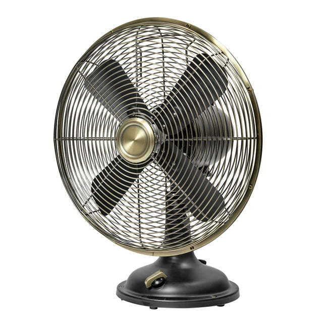 Better Homes & Gardens New 12 inch Vintage Oscillating Table Fan Black ...