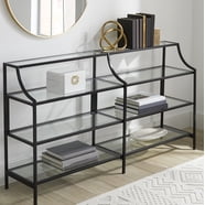 Cortesi Home Laila Console Table in Gold Stainless Steel and Clear ...