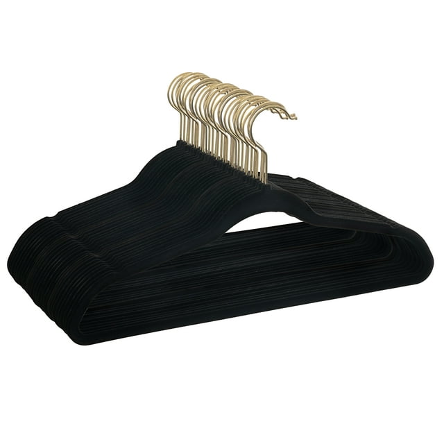 Better Homes & Gardens Non-Slip Velvet Clothing Hangers, Black, 30 ... Better Homes & Gardens Non-Slip Velvet Clothing Hangers, Black, 30 ...