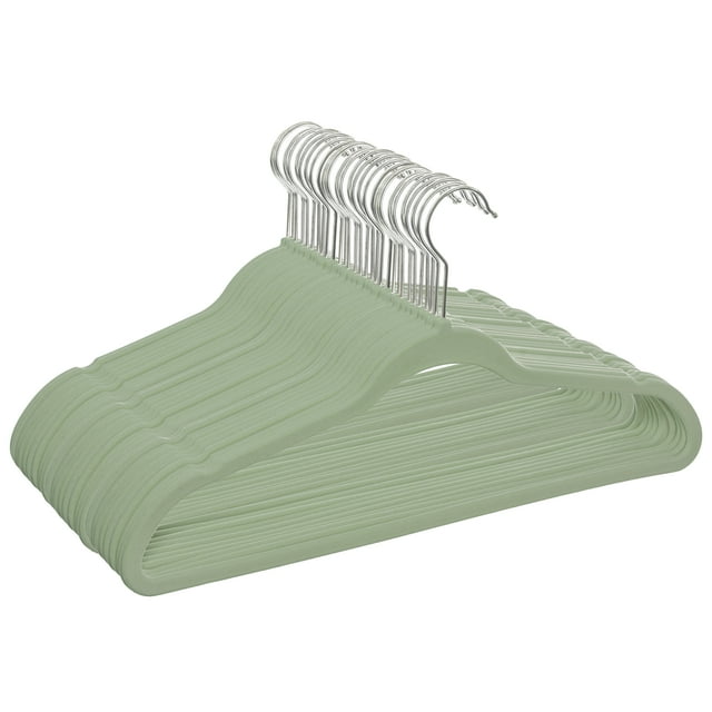 Better Homes & Gardens Non-Slip Velvet Clothing Hangers, Green, 30 ...