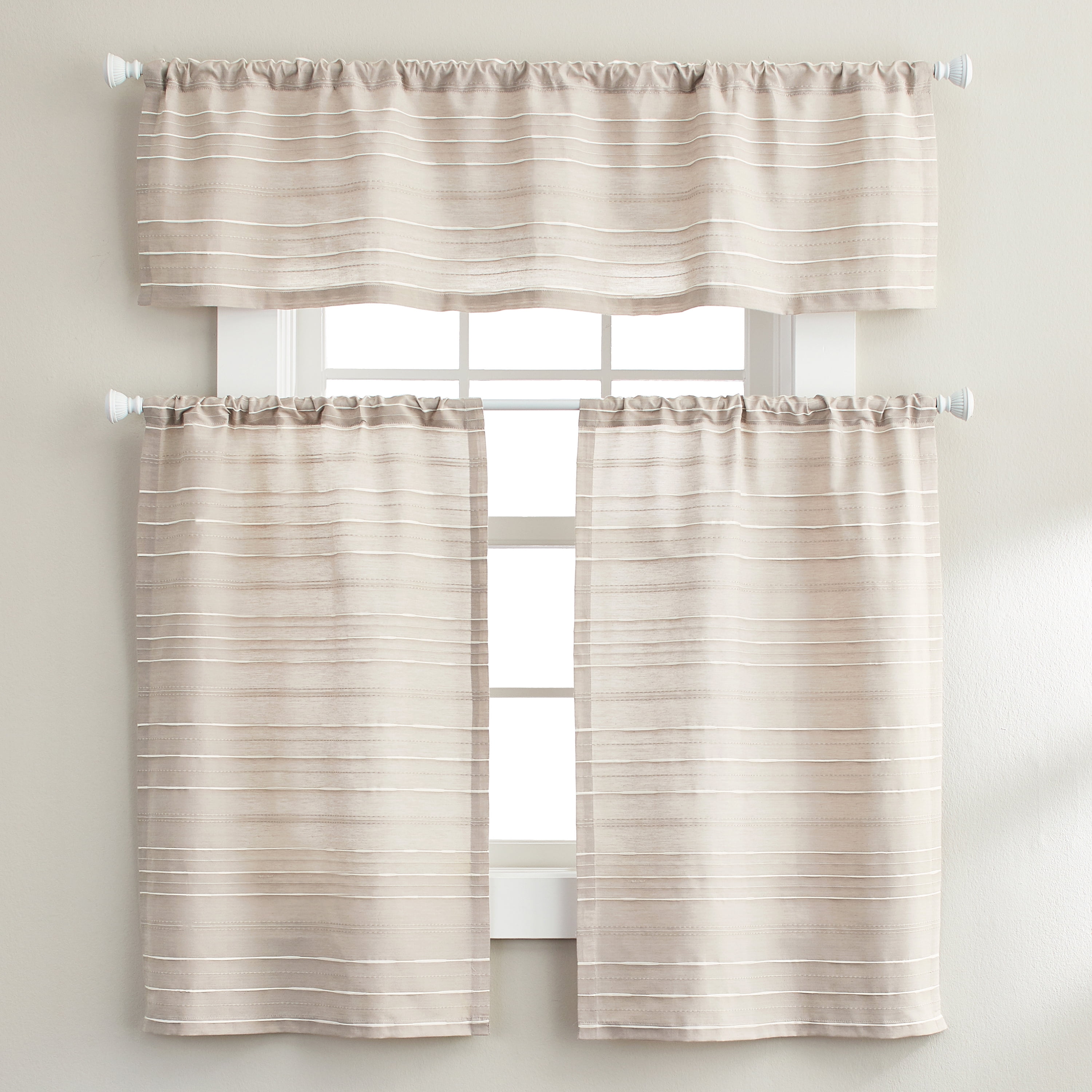 Better Homes & Gardens Novelty Yarn Indoor Poly Cotton Blend Sheer Rod ...