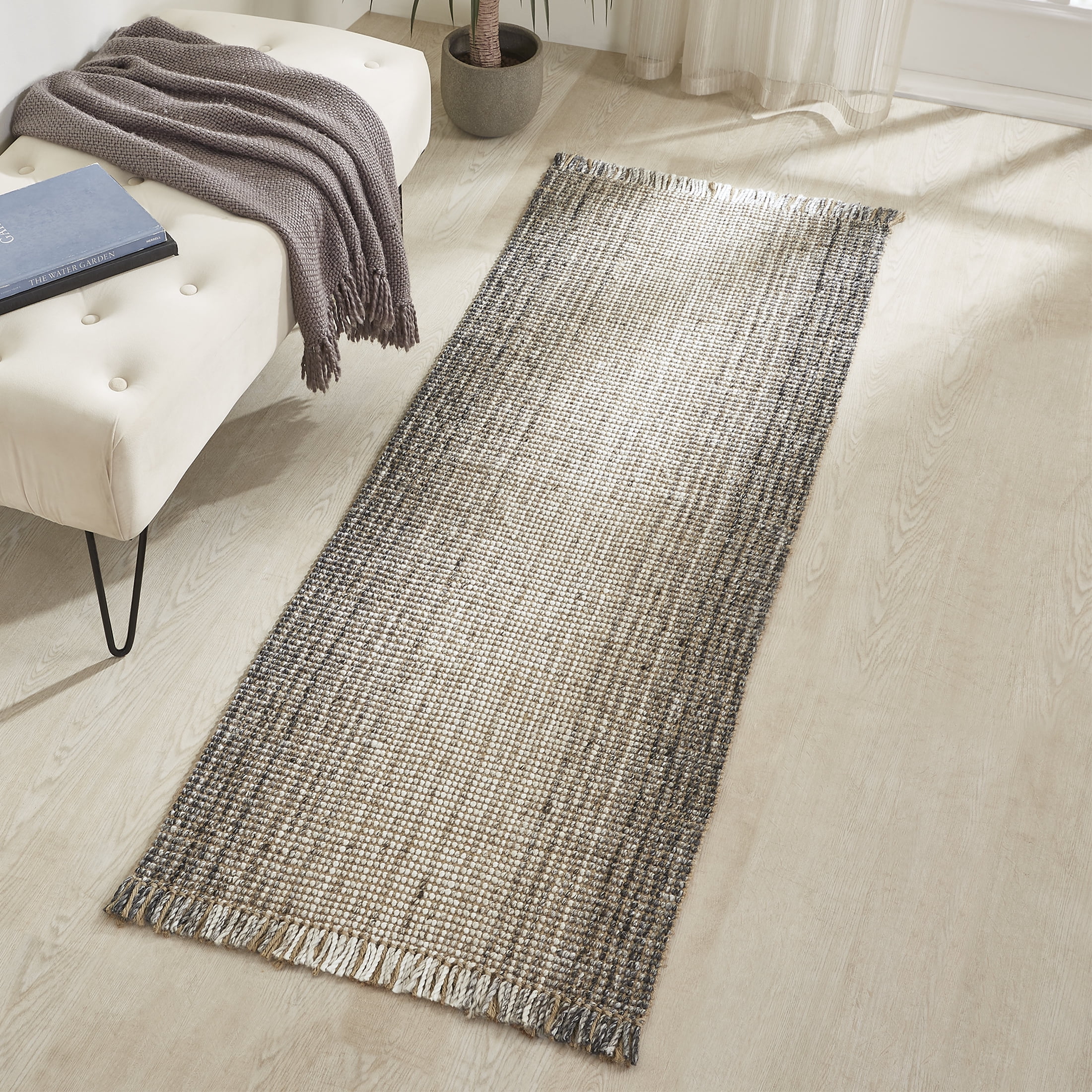 Better Homes & Gardens Ombre Natural Jute Indoor Area Rug Runner, 30" x ...