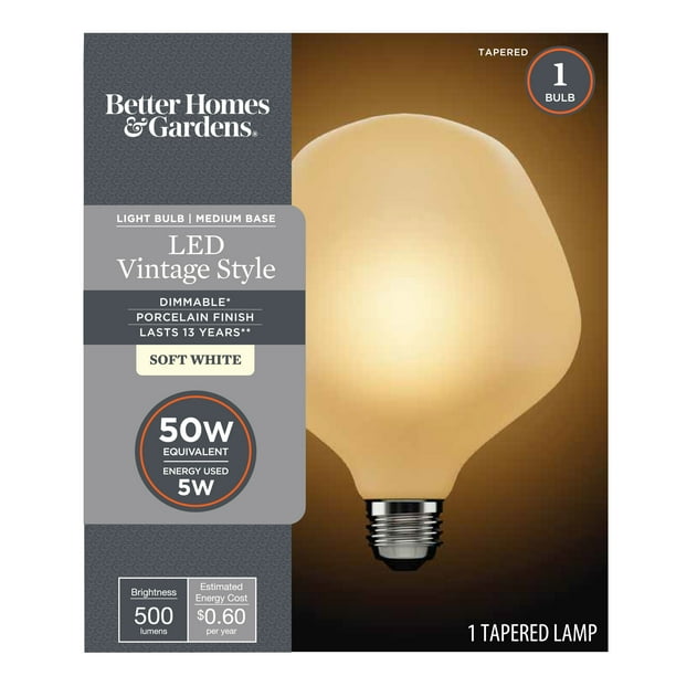 Better Homes & Gardens Oversized LED Vintage Light Bulb, Irregular 50W ...