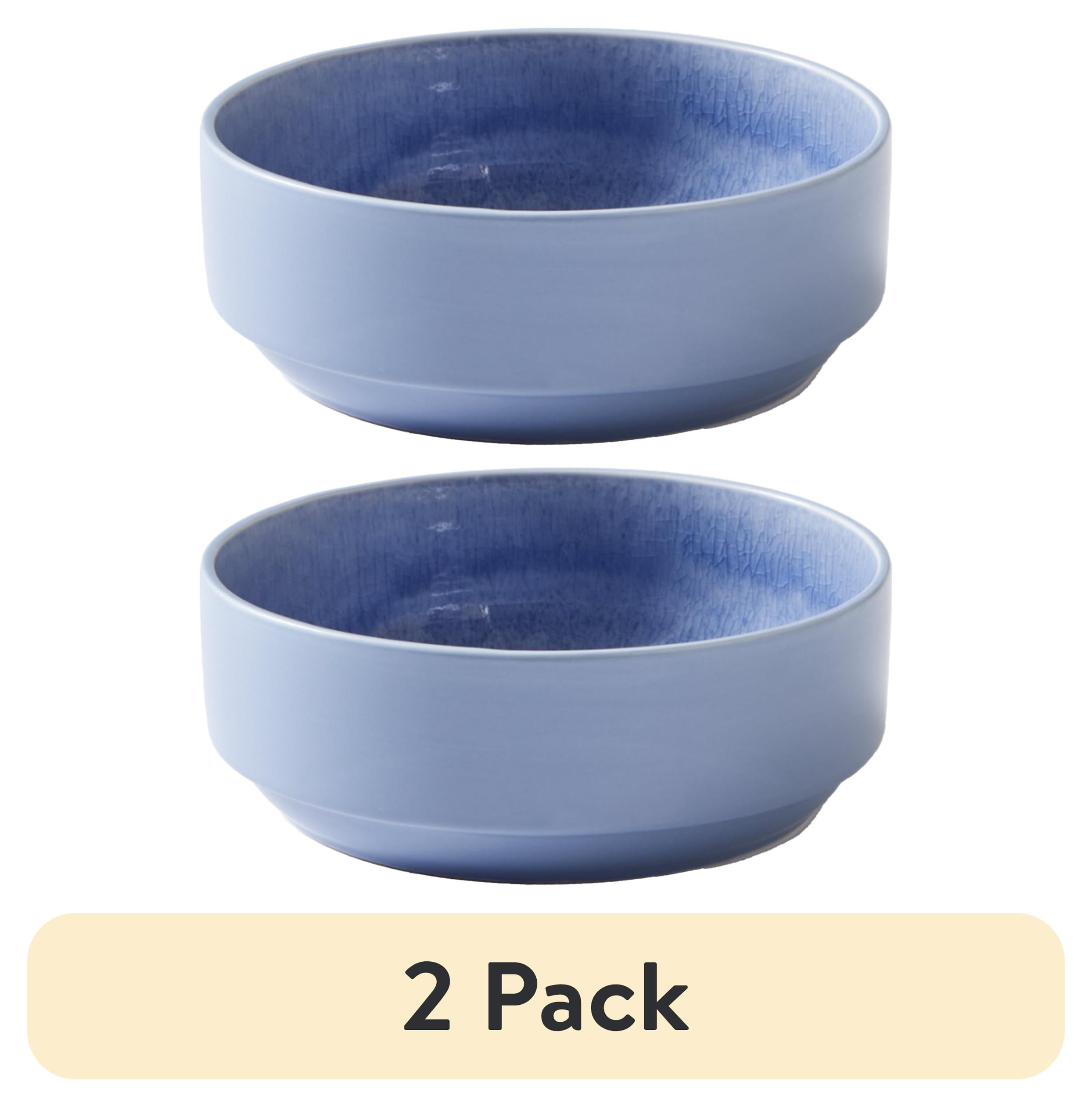 (2 pack) Better Homes & Gardens-Parker Blue Stoneware Stackable Cereal ...