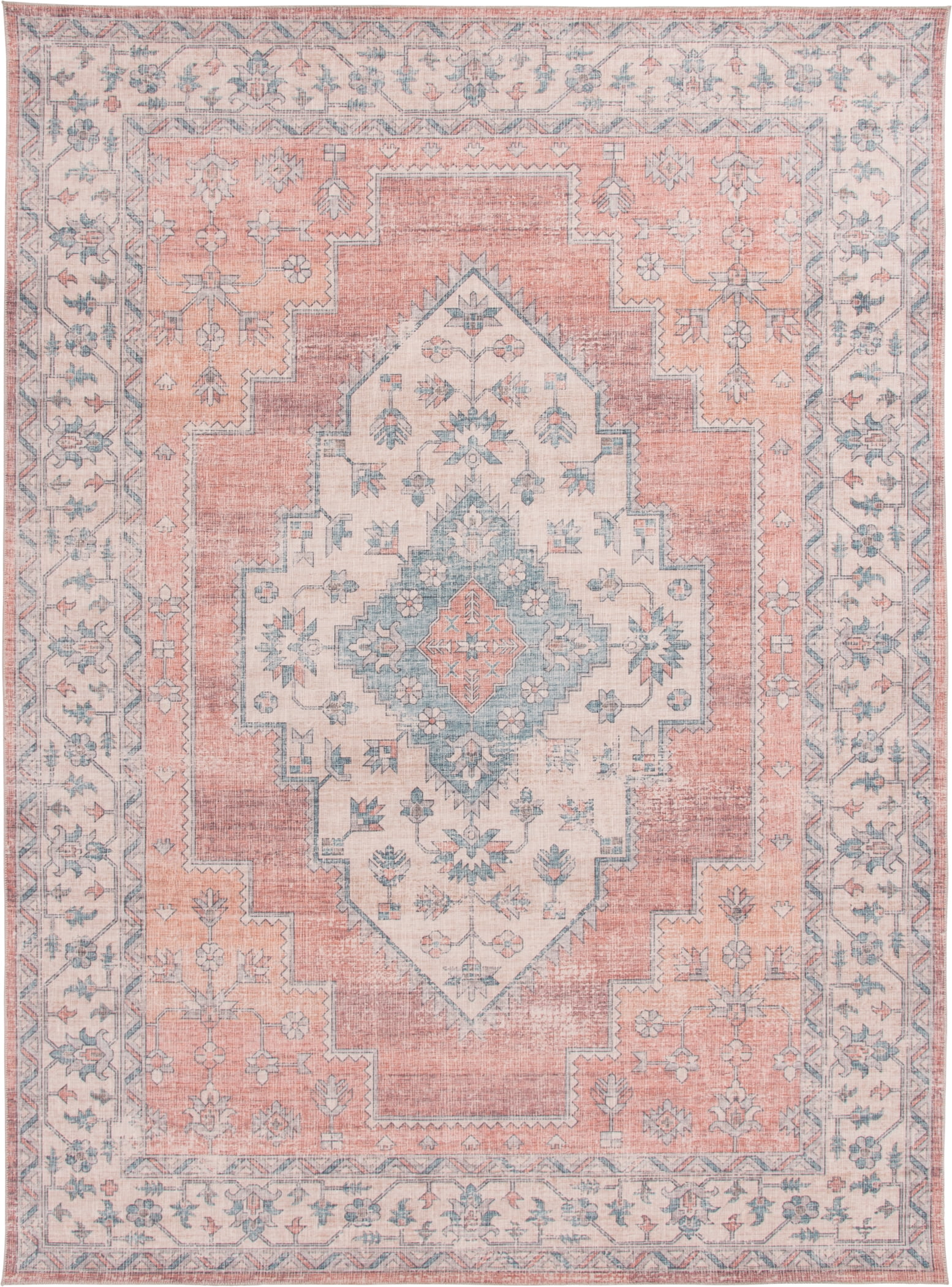 Better Homes & Gardens Persian Medallion Indoor Area Rug, Rust, 7'2"x9 ...