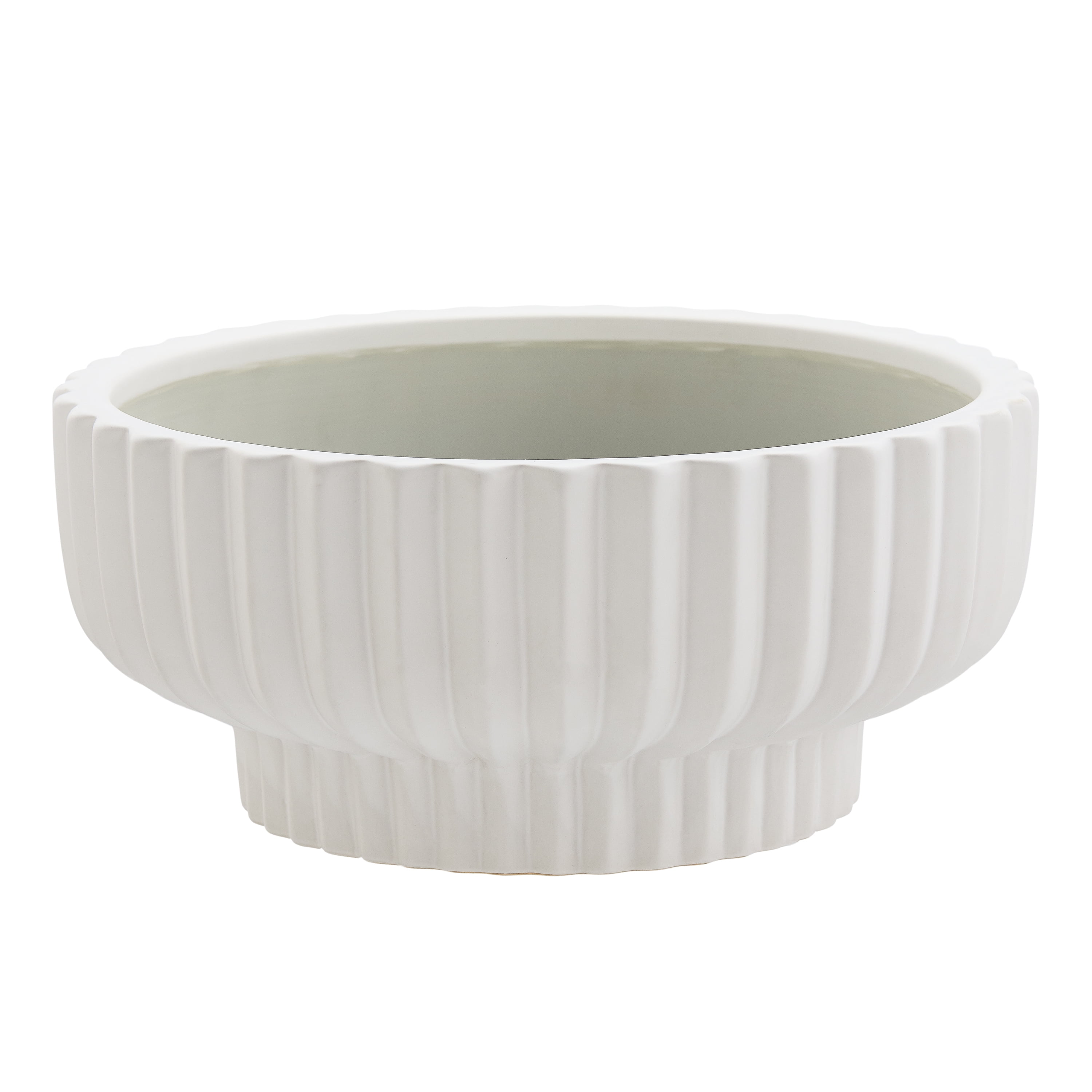 Better Homes & Gardens Pottery 12" Fischer Round Ceramic Planter, White ...