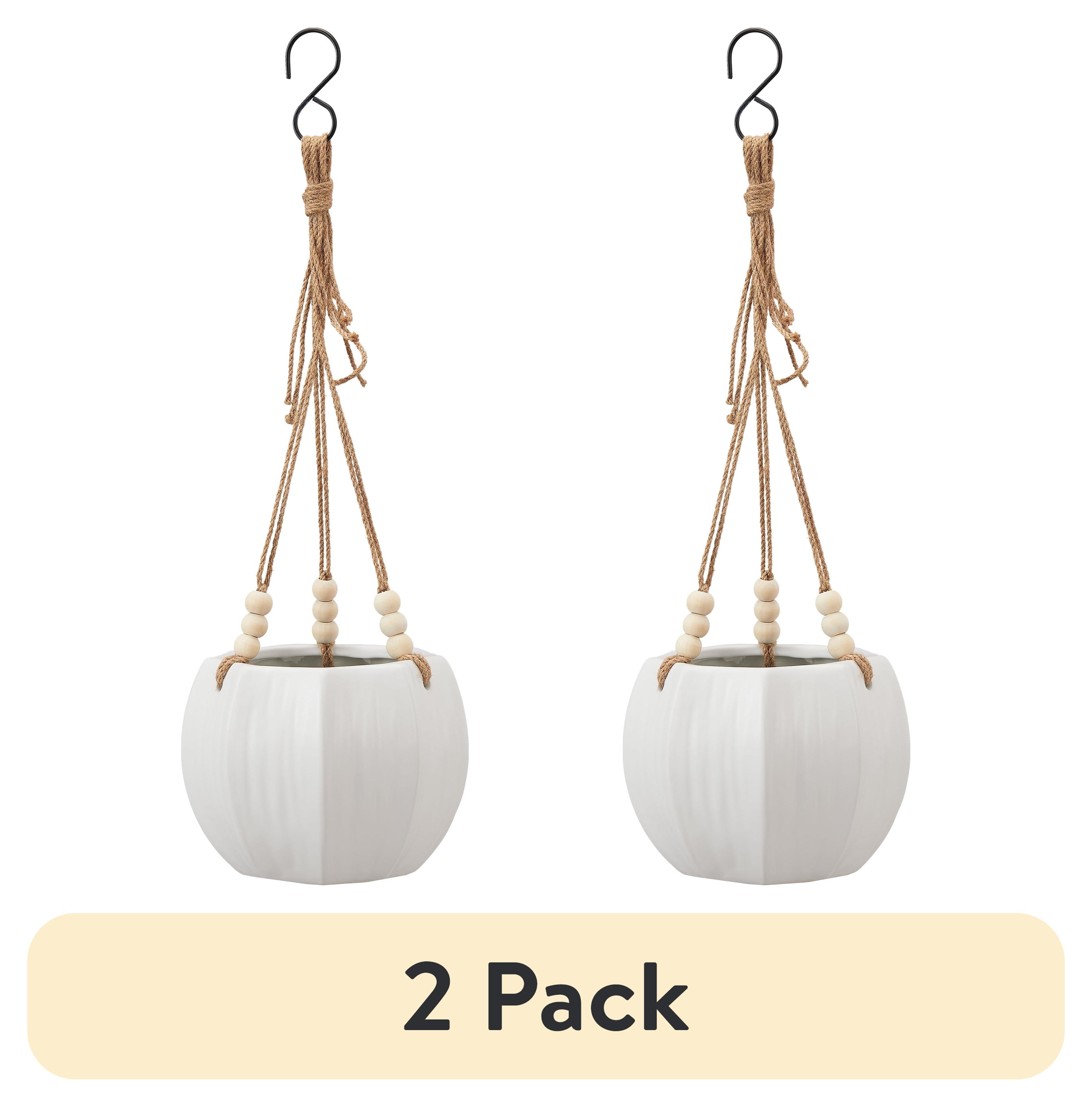 (2 pack) Better Homes & Gardens Pottery 8" Mylia Ceramic Hanging ...
