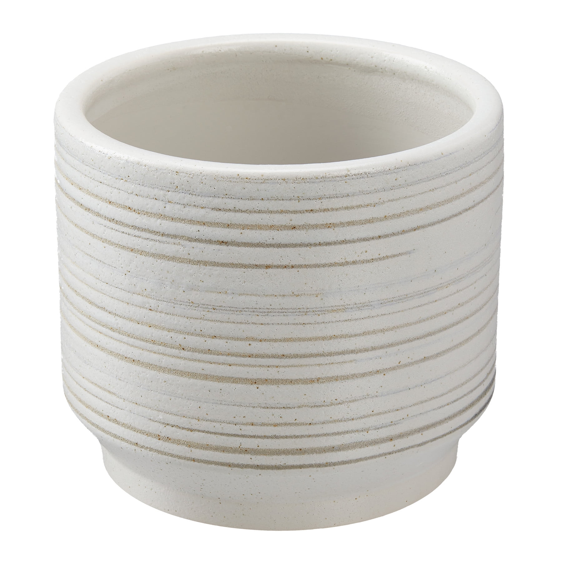 Better Homes & Gardens 8" x 8" x 7" Round White Ceramic Teramo Plant ...