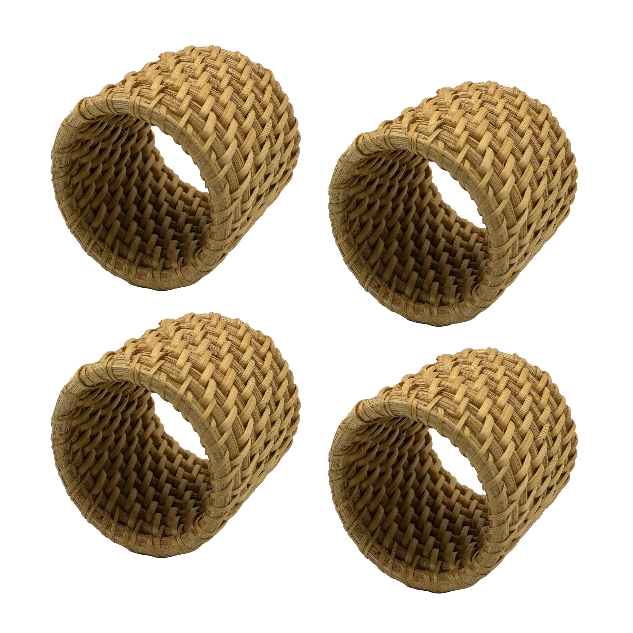 Better Homes & Gardens Rattan Napkin Rings, Natural, 4 Pack, 1.5" x 2 ...